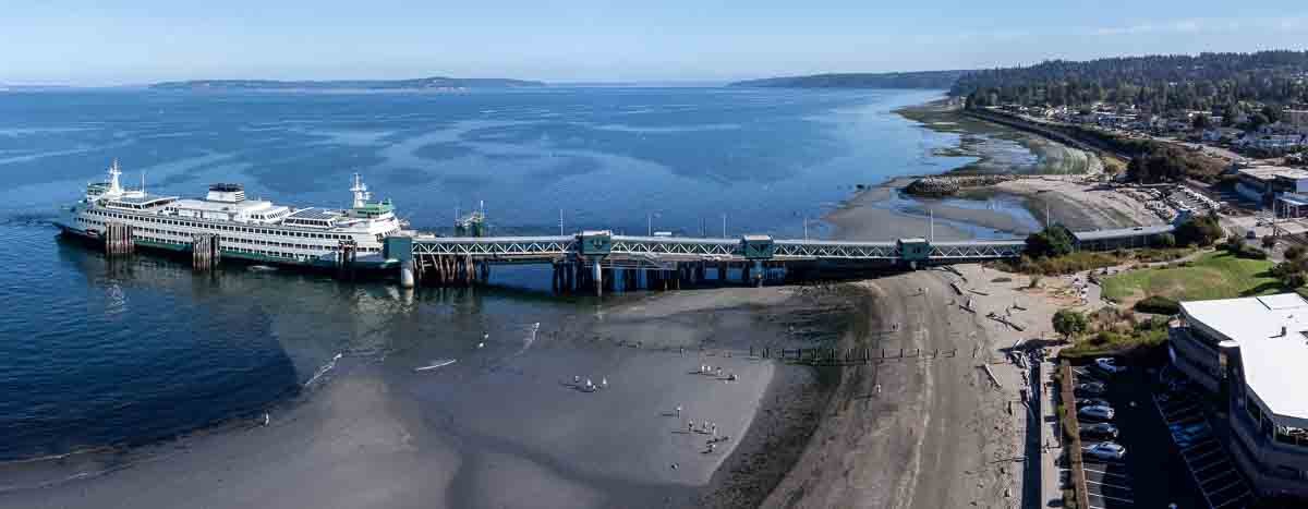 Low Tide Beachfront Aerial Photo - Edmonds, Washington